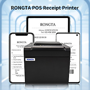 Rongta POS Receipt Printer, 80mm Thermal Printer, ESC/POS, Restaurant Kitchen Printer with Auto Cutter Support Cash Drawer,USB Serial Ethernet Receipts Printer for Small Business (RP326-USE)
