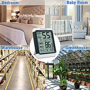 ThermoPro TP55 Digital Hygrometer Indoor Thermometer Humidity Gauge with Large Touchscreen and Backlight Temperature Humidity Monitor