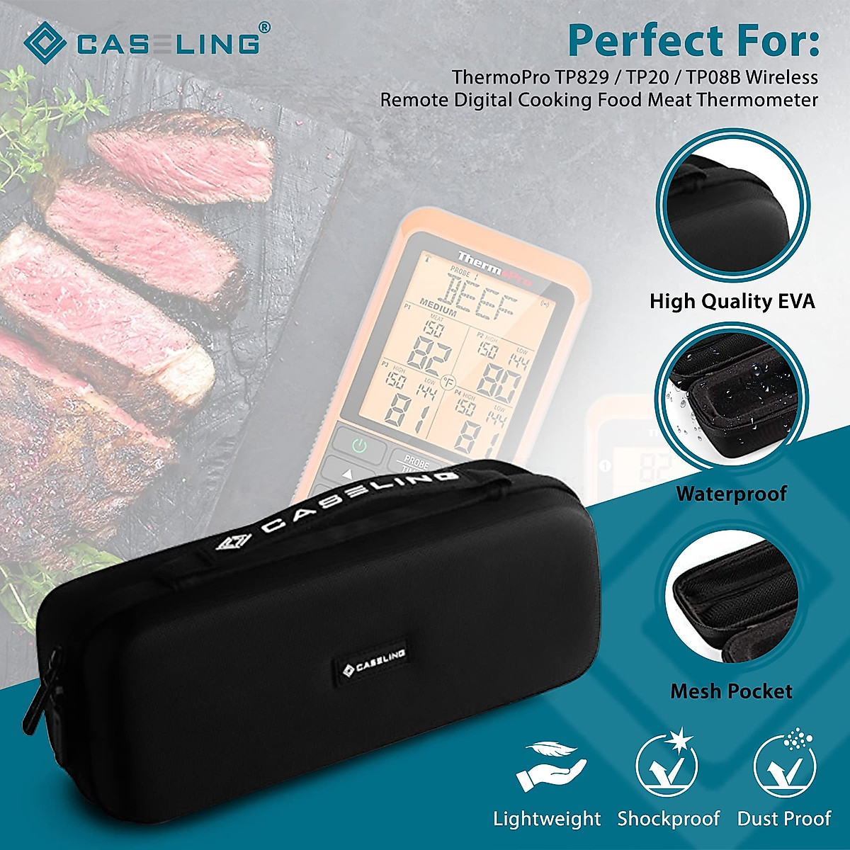 Case Fits The ThermoPro TP20 / TP08B Wireless Remote Digital Cooking Food Meat Thermometer
