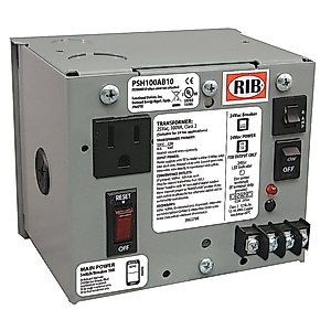 Functional Devices (RIB) PSH100AB10 Enclosed Single 100VA 120 to 24Vac UL Class 2 powe