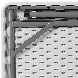 Flash Furniture Silas 34.5" Square 4-Player Folding Card Game Table with Green Playing Surface and Cup Holders, Granite White