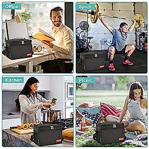 Adult Lunch Bag Men Women Insulated Lunch Box Thermal Cooler Lunch Tote Bag with Adjustable Shoulder Strap for Nurse Office Work Picnic Beach and School