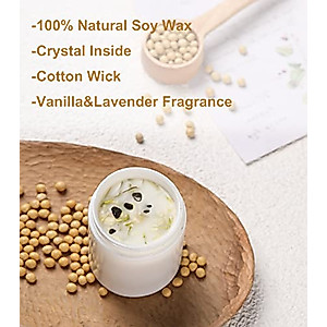 Get Well Soon Gifts for Women, Feel Better After Surgery Gifts for Sick Women, Her, Friends, Vanilla&Lavender Scented Candles with Crystal