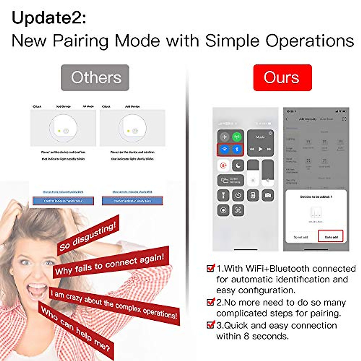 MOES WiFi Smart Light Dimmer Switch with RF433 Remote Controller, 3 Way Muilti-Control Association Smart Life/Tuya APP Relay Status Backlight Switch Off Works with Alexa Google Assistants,White Touch