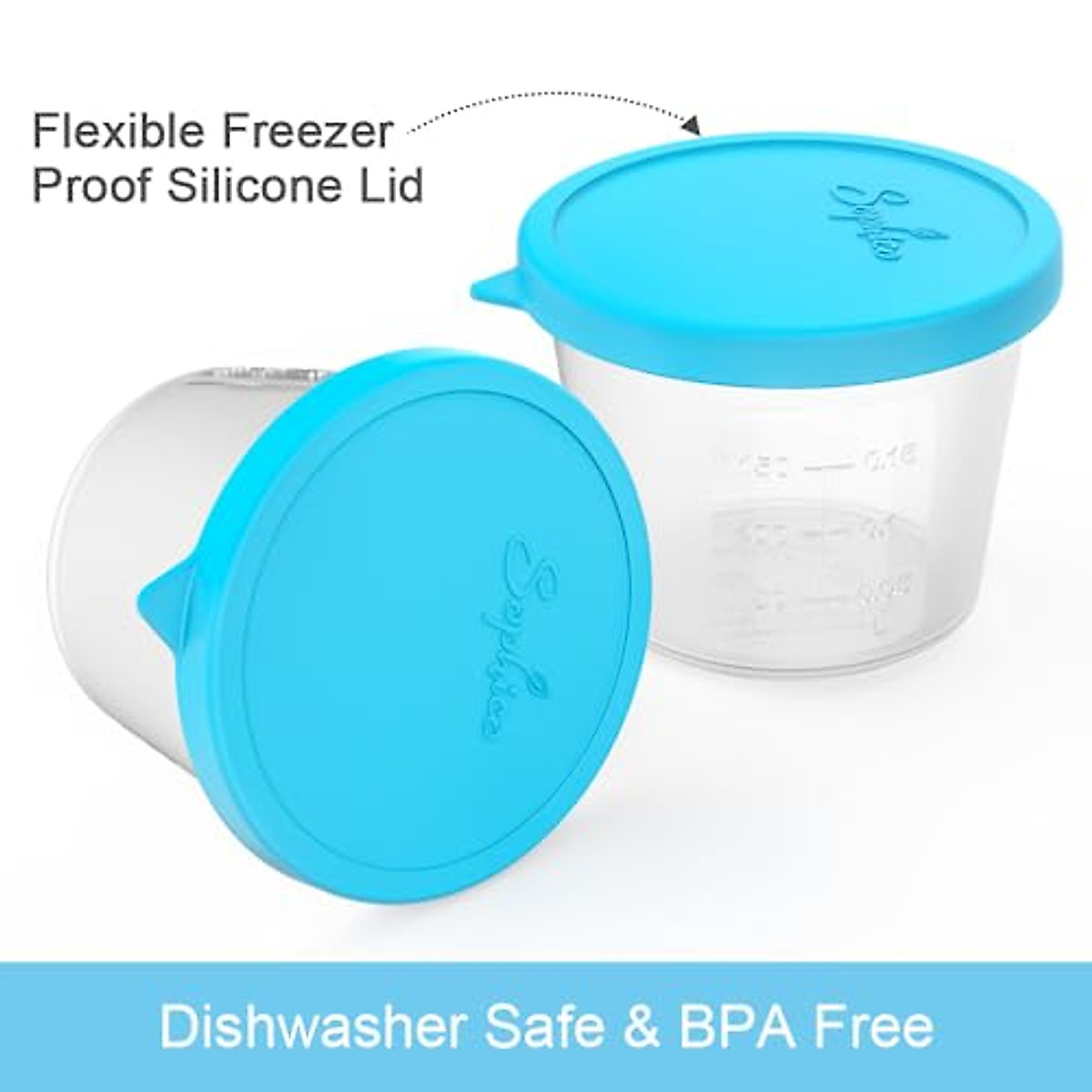 Sophico 8oz Mini Ice Cream Containers with Silicone Lids, Freezer Storage Tubs for Homemade IceCream, Meal Prep, Yogurt, Soup and Food (Small, 4 Pack)