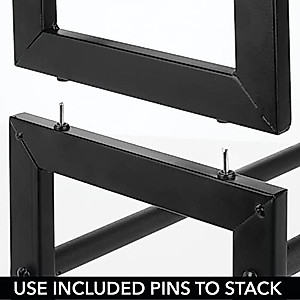 mDesign Metal 3 Tier Adjustable/Expandable Shoe and Boot Storage Organizer Rack - Space-Saving, Angled Vertical Storage - Closet, Entryway, Mudroom, Bedroom, Garage - Espresso Brown