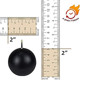 Zest Candle 12-Piece Ball Candles, 2-Inch, Black