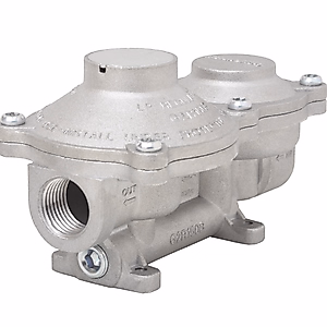 Flame King 160,000 BTU Vertical Mounted 2-Stage Propane LP Regulator for RVs, Vans, Trailers, Campers, 100LB Tanks, ASME Tanks, Generators