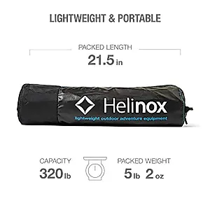 Helinox Cot One Lightweight, Compact, Collapsible, Portable Camping Cot, Regular, Black