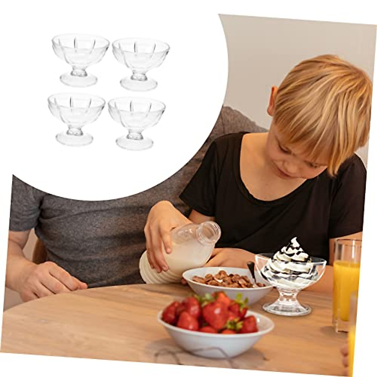 Hemoton 4pcs Ice Cream Cup Trifle Mojito Glasses Glass Pudding Cup Plastic Container Plastic Trifle Bowl Clear Acrylic Cake Stand High Based Juice Cup Milk Shake Cup Dessert Display Cup