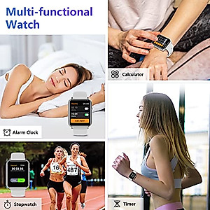 BJNAAL Smart Watch for Android Phones iOS Compatible, Watches for Men Women IP68 Waterproof Smart Watch Fitness Tracker with Blood Pressure/Sleep Monitor Step Counter Calories Burned, Smartwatch Grey