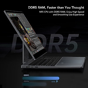 2 in 1 Laptop, 15.6 Inch HD 1080 Touchscreen Support Stylus, 12GB DDR5 RAM, RGB Keyboard, Dual Band WiFi, N95 Series Quad Core, Folding Tablet Laptop for Office Study (12GB+1TB US Plug)
