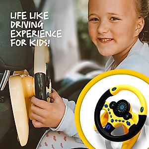 BETTERLINE Toy Wheel for Kids, Driving Simulation with Lights and Sounds, Pretend Driving Toy for Boys and Girls, Kids Interactive Toys