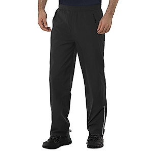 33,000ft Men's Rain Pants Waterproof Rain Over Pants Windproof Lightweight Outdoor Rain Pants for Work Golf Hiking Fishing Black