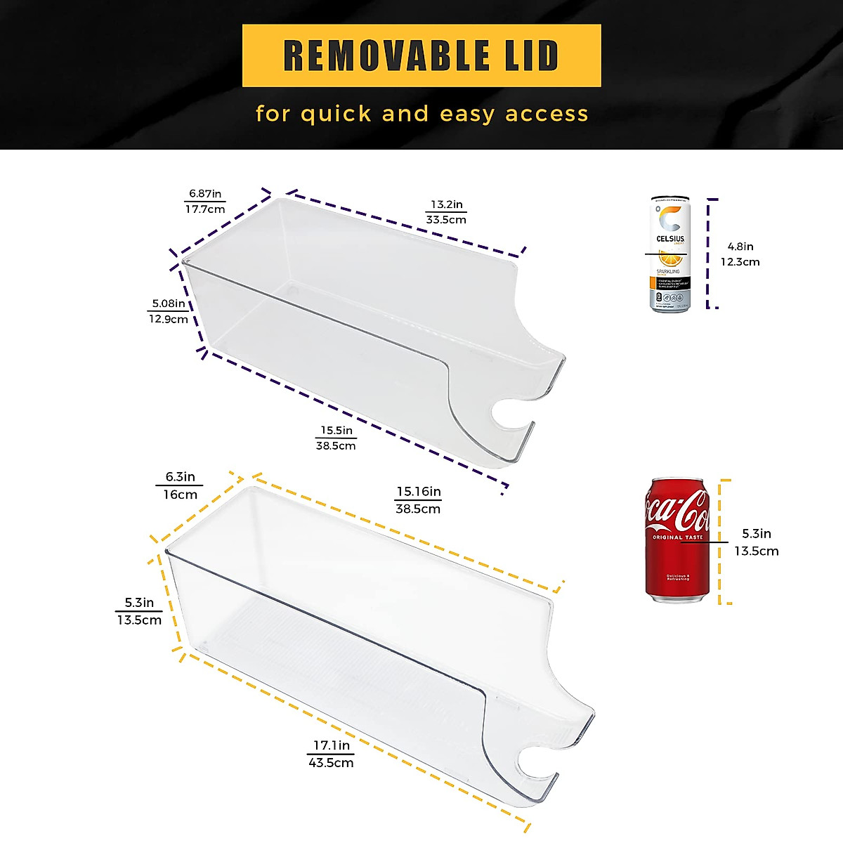 SCAVATA 4 Pack Soda Can Organizer for Refrigerator
