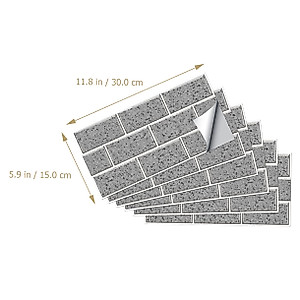 Homoyoyo 6pcs Stove Oil Proof Wall Sticker Kitchen Cabinet Decor Wedding Stickers Vinyl Floor Tile Stickers Oilproof Kitchen Backsplash Vinyl Wall Tiles Cupboard PVC Mural