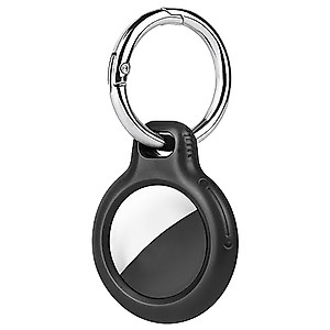Ainiv Holder Case for AirTags, Waterproof Protective Case for AirTags, Ultra Light Anti-Scratch Protective AirTag with Keychain, Item Finders for Pets, Luggage, Wallet, Backpacks-Black