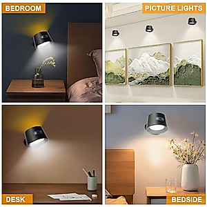 M-Xeotei Wall Lights, Battery Operated Wall Sconce, 3 Color Temperatures and Brightness Dimmable, Touch and Remote Control, Peel and Stick Sconce Lights (2PCS)