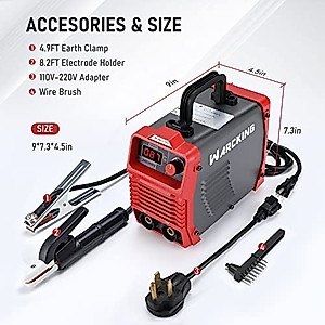 WARCKING 140A Digital Stick Welder, 110/220V Dual Voltage IGBT Inverter ARC Welding Machine, Mini Portable MMA Welder Machine with Hot Start and Anti-Stick