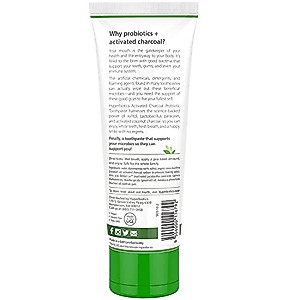 Hyperbiotics Activated Charcoal Probiotic Toothpaste | Oral Probiotics for Women and Men | Fluoride Free Whitening | Freshen Bad Breath, Gum Health Support, Whitens Teeth | Spearmint, 1 Tube, 4oz