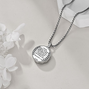 YFN Saint Michael Urn Necklace for Ashes Sterling Silver Religious Protector Cremation Pendant St Michael Archangel Jewelry Gifts for Women Men