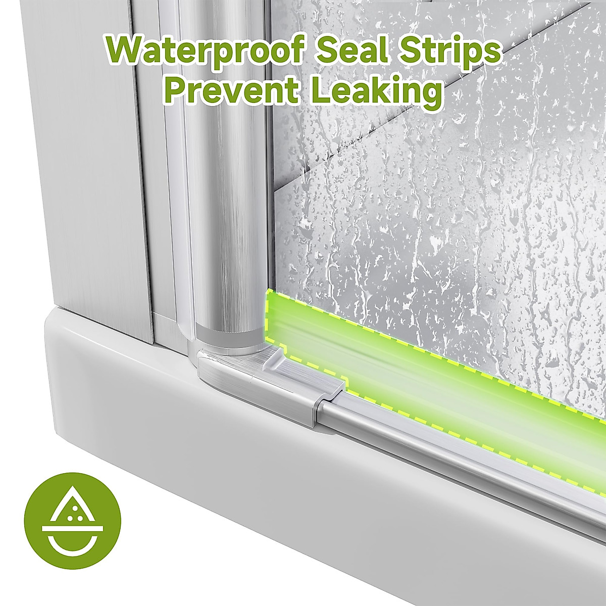 SL4U Pivot Shower Door, 28" W x 72" H, 1/4" Tempered Glass Shower Door, Pivot Swing Shower Glass Door, Easy to Clean, Brushed Nickel Finish