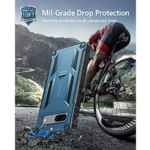 FNTCASE for Google Pixel 7a Case: Dual Layer Protective Rugged Shockproof Cell Phone Cover with Built-in Screen Protector & Kickstand | Military Grade Drop Heavy Duty Protection Tough 7A Case 6.1''