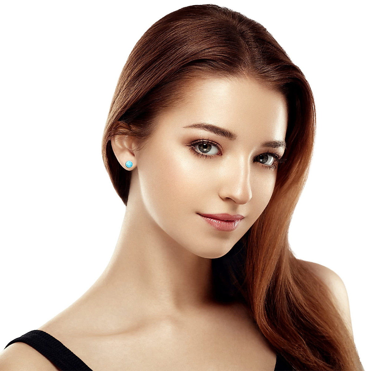 Beaux Bijoux Sterling Silver Larimar Blue Earrings for Women - Larimar Jewelry for Women - Round Larimar Bead Earrings for Women - Natural Larimar Stones - Hypoallergenic Larimar Earrings for Women