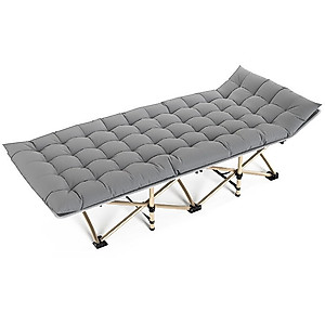 STARBRILLIANT Adjustable Foldable Deck Chair with Cushion, Foldable Outdoor Terrace Lounge Chair, Open to Rest No Pillows Needed (Gray B)