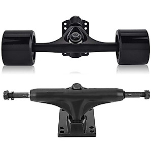 Yosoo Health Gear 2 Pack 4-8 Inch Black Aluminum Alloy Skateboard Trucks, Longboard Skateboard Trucks Surf Skate Trucks Skateboard Tool