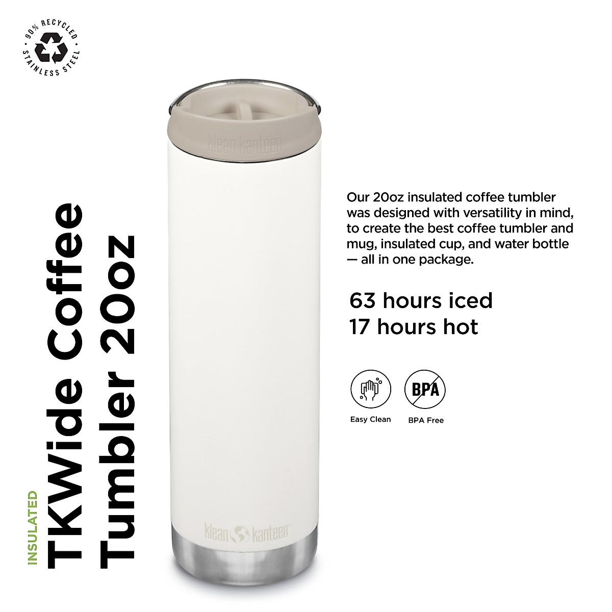 Klean Kanteen TK Wide 20 Oz Tofu