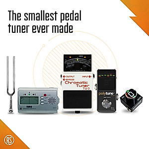 Rock Stock Nano Electric Guitar Tuner Pedal - Compact Chromatic Tuner Foot Pedal Fits on Any Pedalboard - For Acoustic, Electric, Bass Guitar, Mandolin and Other Instruments