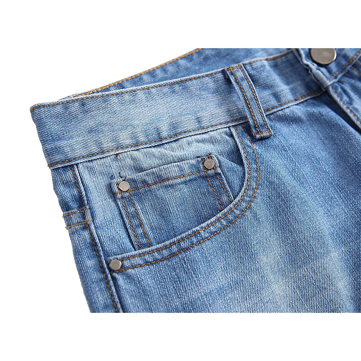 Enrica Men's Skinny Ripped Distressed Destroyed Straight Fit Denim Jeans (Light Blue 305, 34)