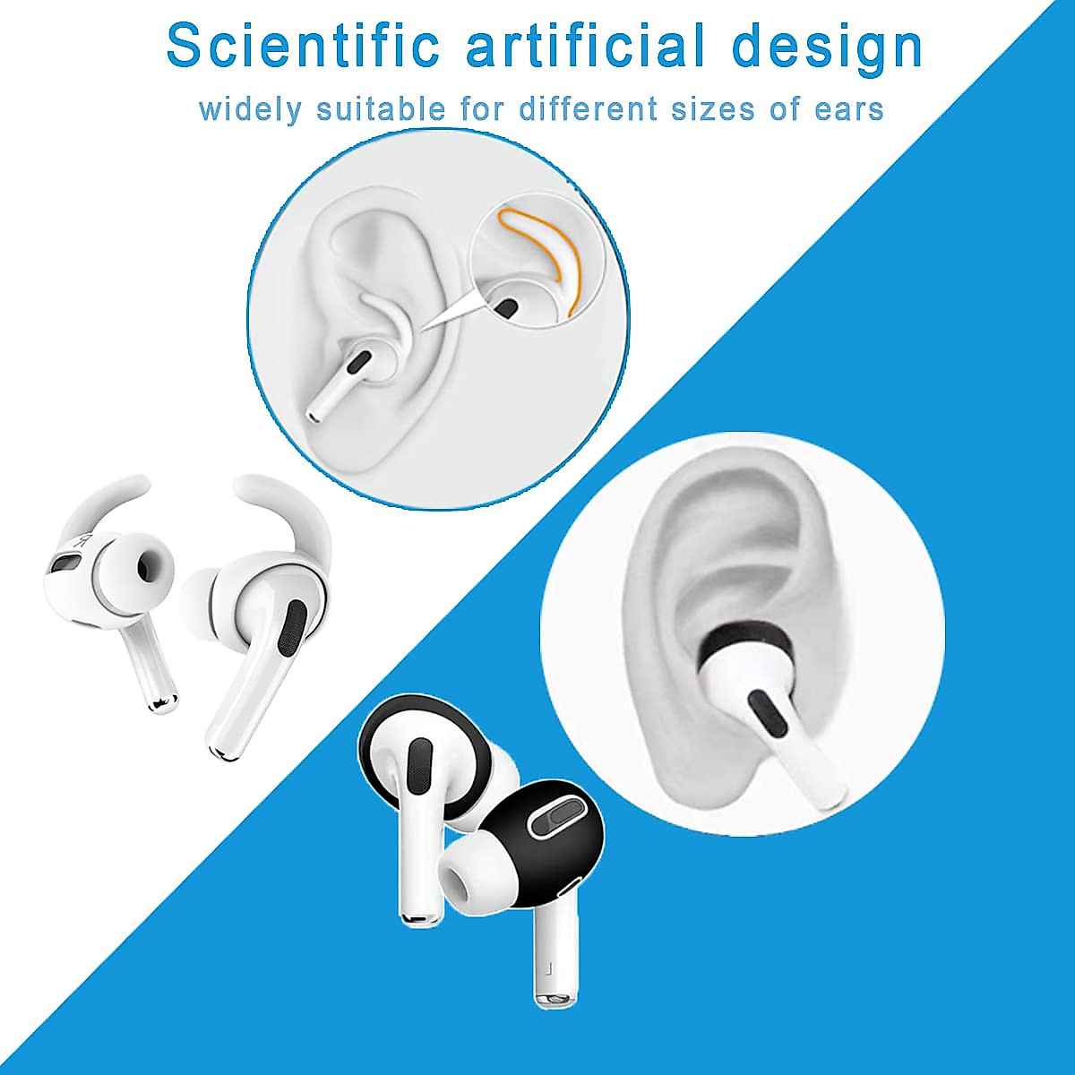 16 in 1 Silicone for Airpods Pro Case Accessories Set Kit, Protective Cover for Airpods Pro 1st/2rd Case with Keychain/Ear Tip/Ear Cover/Ear Hook/Watch Band Holder/Strap/Ring/Storage Box Black