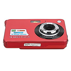 Digital Camera, 18 MP HD Kids Digital Camera, 8X Digital Zoom Rechargeable Compact Camera, Built-in Microphone,(red)