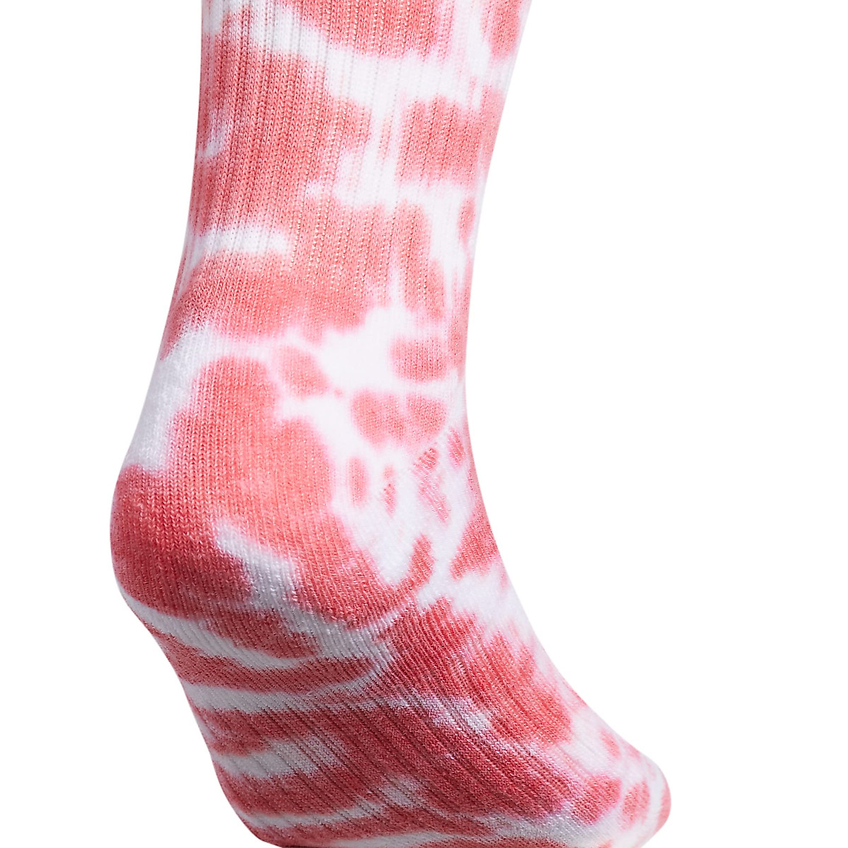 adidas Originals Mixed Graphics Cushioned Crew Socks (3-Pair), Semi Turbo Pink/White/Vivid Red, Large