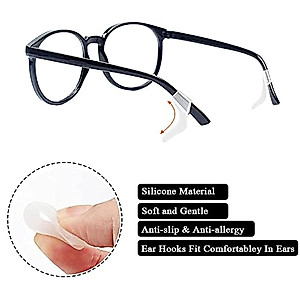 Eyeglass Nose Pads Ear Grips 10 Pairs Glasses Nose Pad 10 Pairs Glasses Retainer Ear Hooks for Glasses Sunglasses Non-Slip Eyeglasses Holder Eyeglass Repair Kit Sunglasses Replacement Pads
