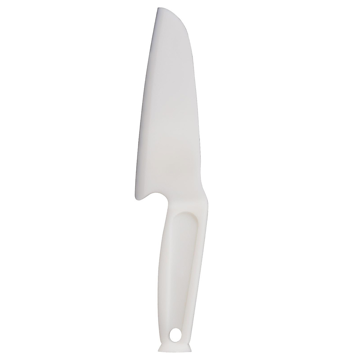 Nylon Knife Safe for Kids, Professional Lettuce Knife for Real Cooking, 428℉/220℃ Heat-resistant Plastic Knife for Nonstick Pans, Best as Bread Knife etc. (Round-base-White)