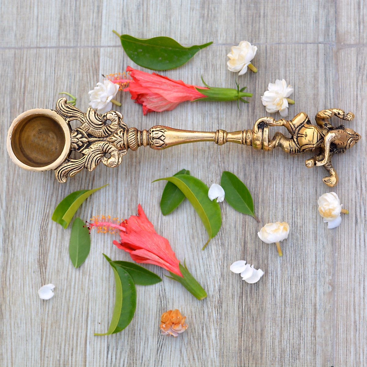 Ganesh Spoon - Yagya Hawan, hawan Spoon, Poojan Purpose, Indian Cultural Religious Item Best for Home, Office, Gifts Diwali Puja