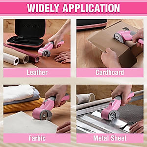 WORKPRO Cordless Electric Scissors, 4V Rotary Cutter for Cardboard Carpet Leather Plastic, 2000mAh Rechargeable Powerful shears with Storage Case