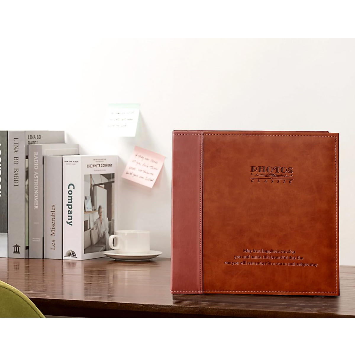 ZOVIEW Magnetic Self-Stick Page Photo Album, Family Album, Leather Cover, Hand Made DIY Albums Holds 3X5, 4X6, 5X7, 6X8,8X10 Photos A52035 (Red Brown, Large)