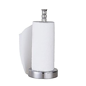 shozon Paper Towel Holder Free-Standing, Kitchen Roll Holders Table Countertop Stainless Steel Paper Roll Holder, Silver