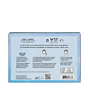 Pacifica Beauty, Chill Baby Cooling Glass Cryo Globes, For Cold Facial Massage, Face Massage, Small & Large Globes, Anti-Freeze Cooling Liquid, Minimize Pore Appearance, Reduce Redness & Puffiness