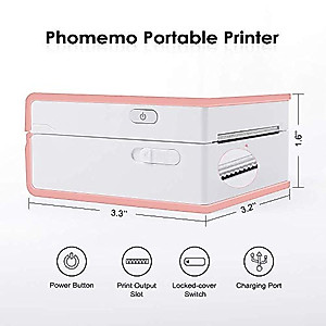 Phomemo M02 Mini Thermal Printer- Bluetooth Thermal Photo Printer with 3 Rolls Transparent Sticker Paper, Compatible with iOS + Android for Plan Journal, Study Notes, Art Creation, Work, Gift
