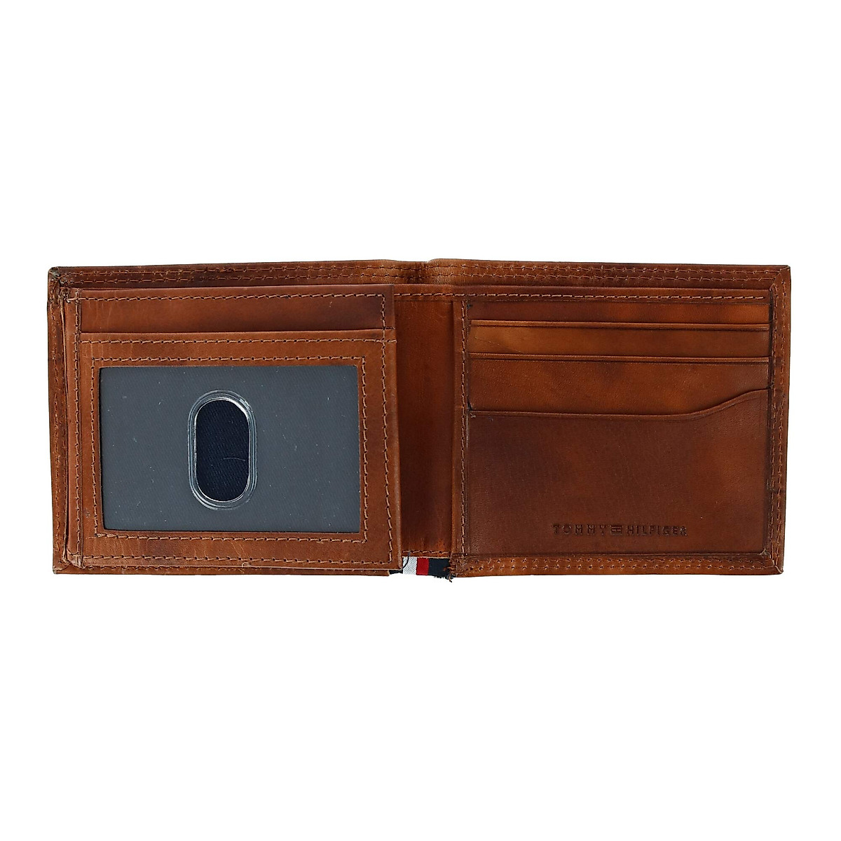 Tommy Hilfiger Men's Leather Edisto RFID Slim Bifold Wallet, Tan