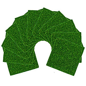 AUEAR, Artificial Garden Grass Life-Like Lawns Fake Fairy Grass Mats Mini Ornament Garden Grass Decoration (10 Pack, 6"x6")