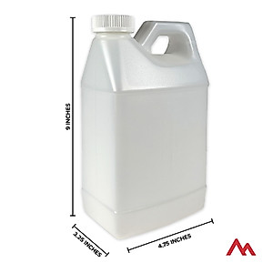 Pinnacle Mercantile Premium F-Style Bottles Set - Leak-Proof Design, Durable HDPE Plastic, Ideal for Chemicals, Oils, and Liquids 64oz pack of 3