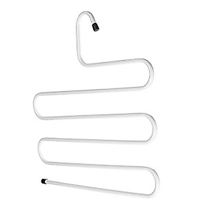 SGerste 5 Tiers S Shaped Pants Clothes Hanger Iron Trouser Closet Organizer Space Saving