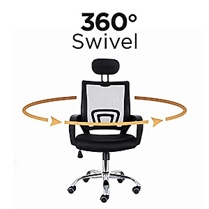 Comfty Mesh Office Chair with Mid Back and Chrome Base, 39.73”-40.91”, Black