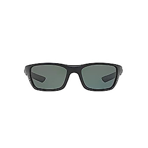 Costa Del Mar Men's Whitetip Polarized Rectangular Sunglasses, Blackout/Grey Polarized-580P, 58 mm